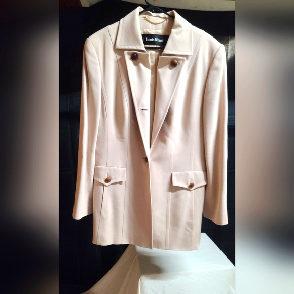 Louis Feraud | Jackets & Coats | Louis Feraud Cream Womens Jacket Pants ...